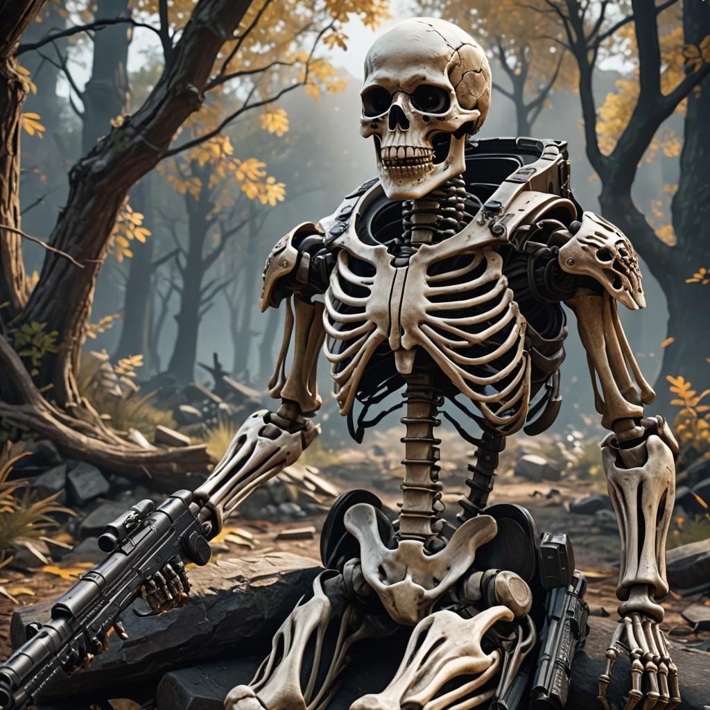 Skeleton first person shooter character - AI Generated Artwork ...