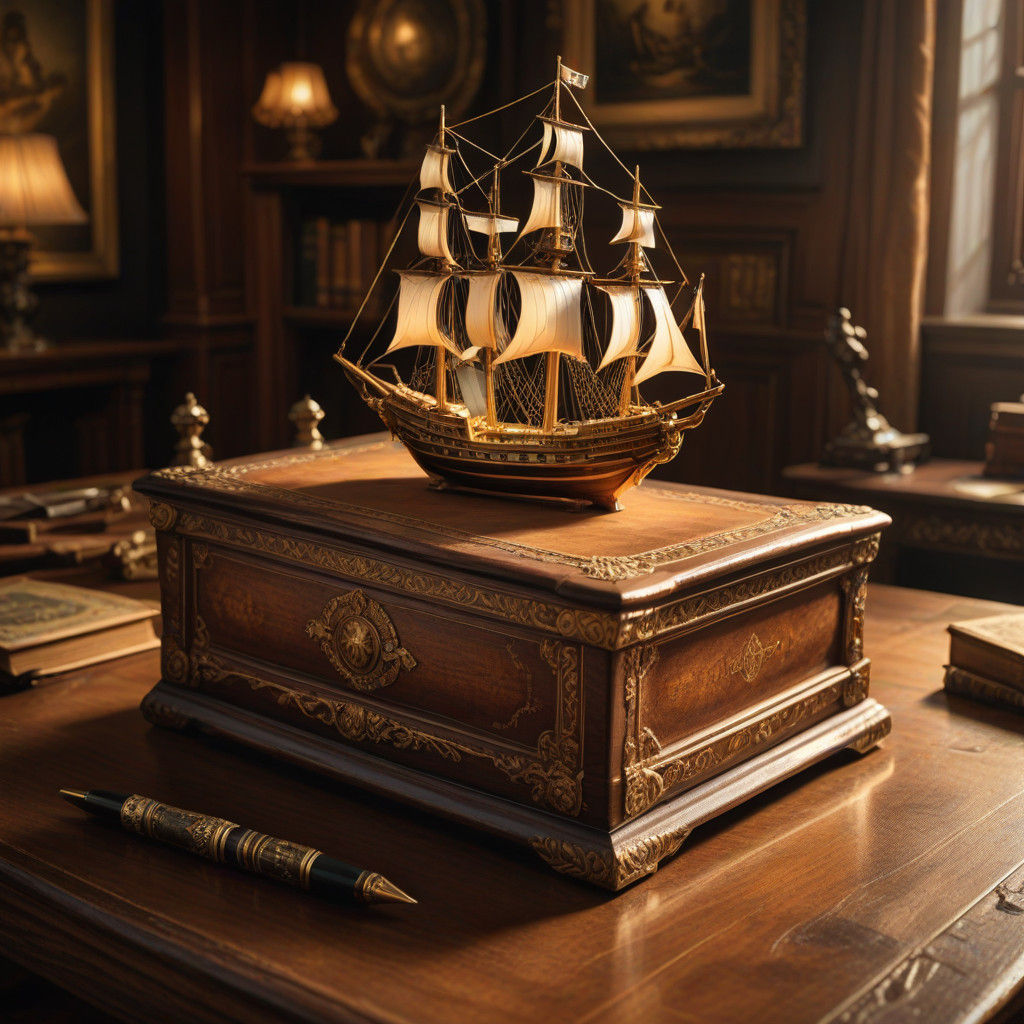 This image depicts a highly detailed, richly colored still life of a ...