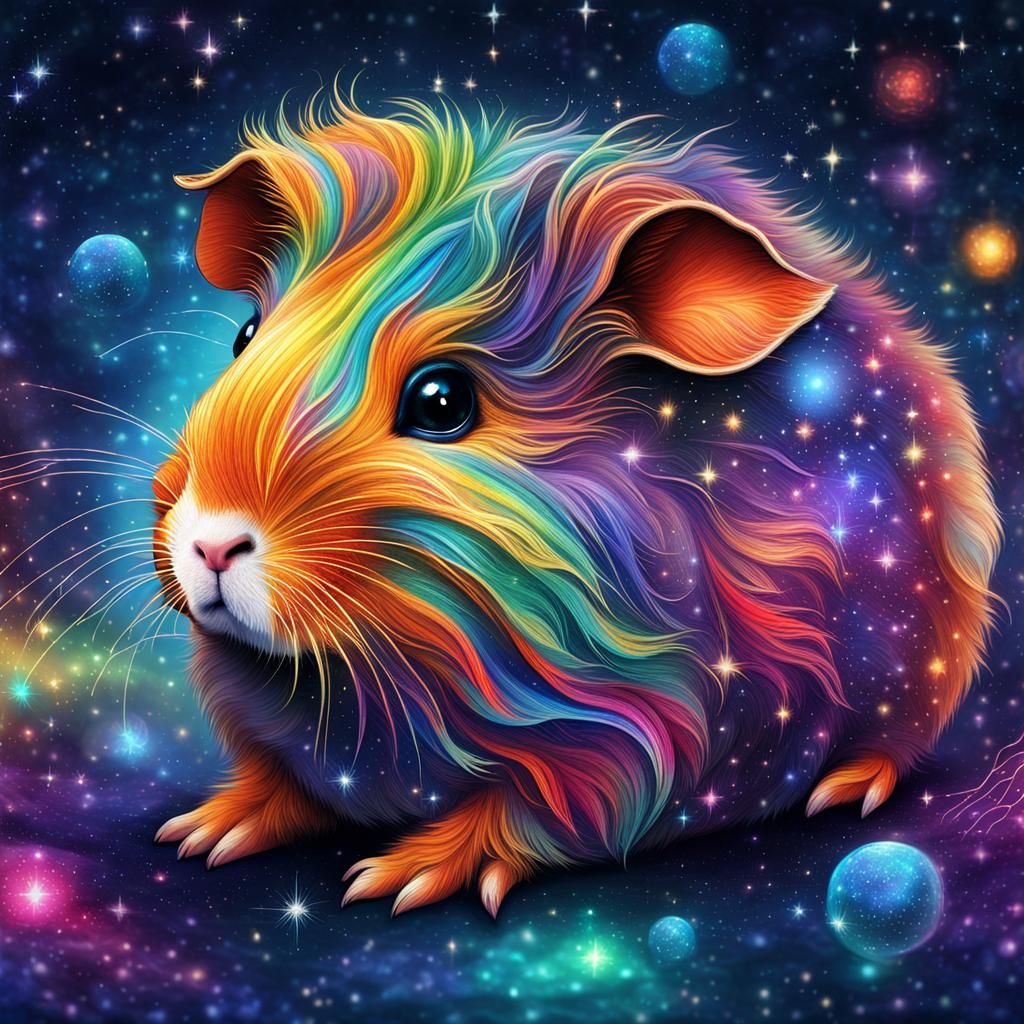 Rainbow Cosmic Guinea Pig - AI Generated Artwork - NightCafe Creator