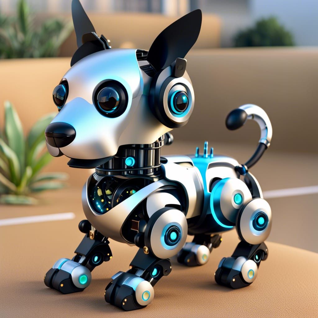 Robotic puppy bionic mythical. - AI Generated Artwork - NightCafe Creator