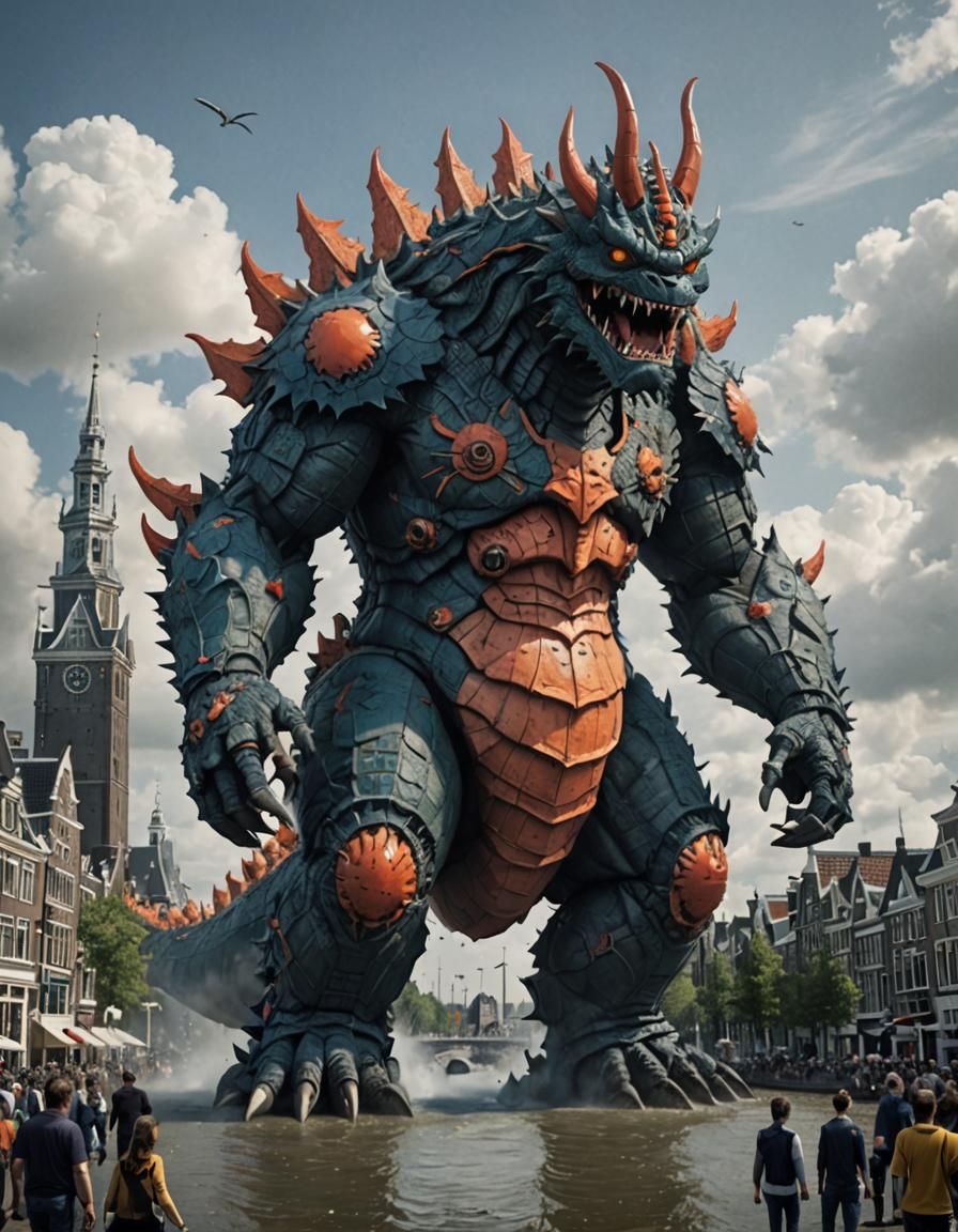 The Netherlands as KAIJU, gigantic - AI Generated Artwork - NightCafe ...