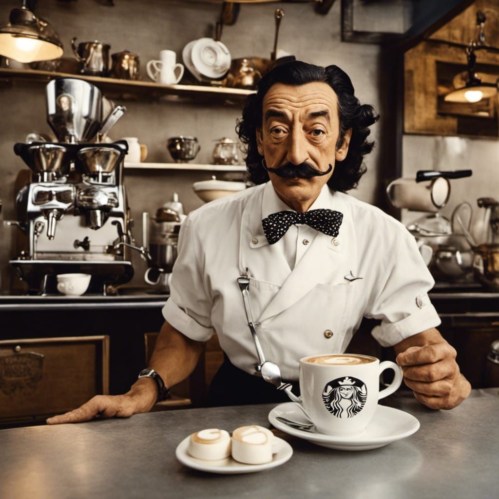 Salvador Dali as a coffee barista - AI Generated Artwork - NightCafe ...