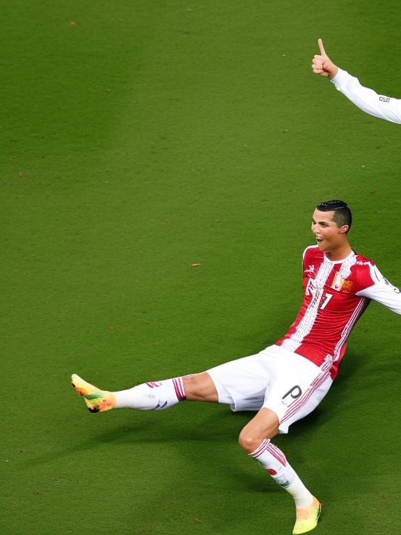 Cristiano-Ronaldo-Celebrating - AI Generated Artwork - NightCafe Creator