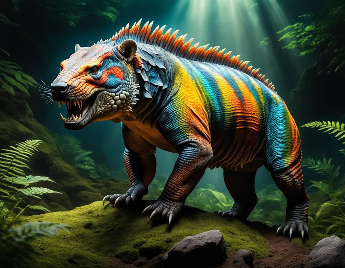 A cynodont, an ancestor to the whole variety of mammal species - AI ...