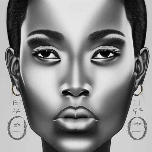 Beautiful Supermodel Black Woman Symmetrical Facial Features