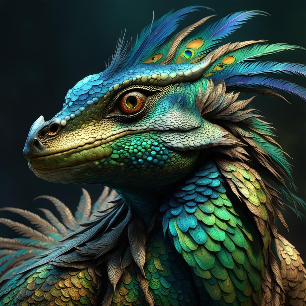 incredibly detailed lizard beast, Frank Frazetta-inspired, bright ...