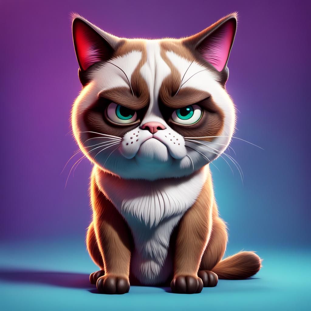grumpy cat - AI Generated Artwork - NightCafe Creator