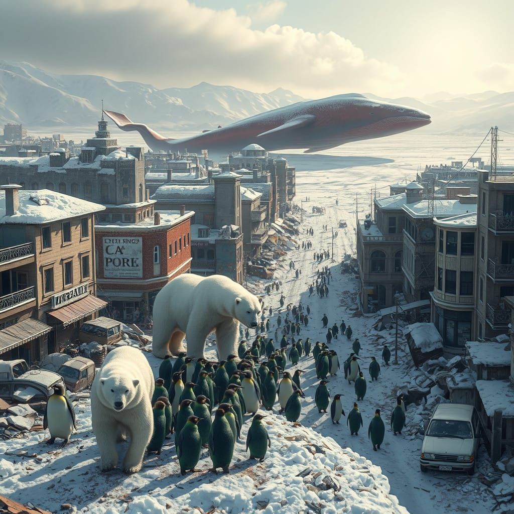 Abandoned Post-Apocalyptic La Paz Cityscape in Bol... - AI Art