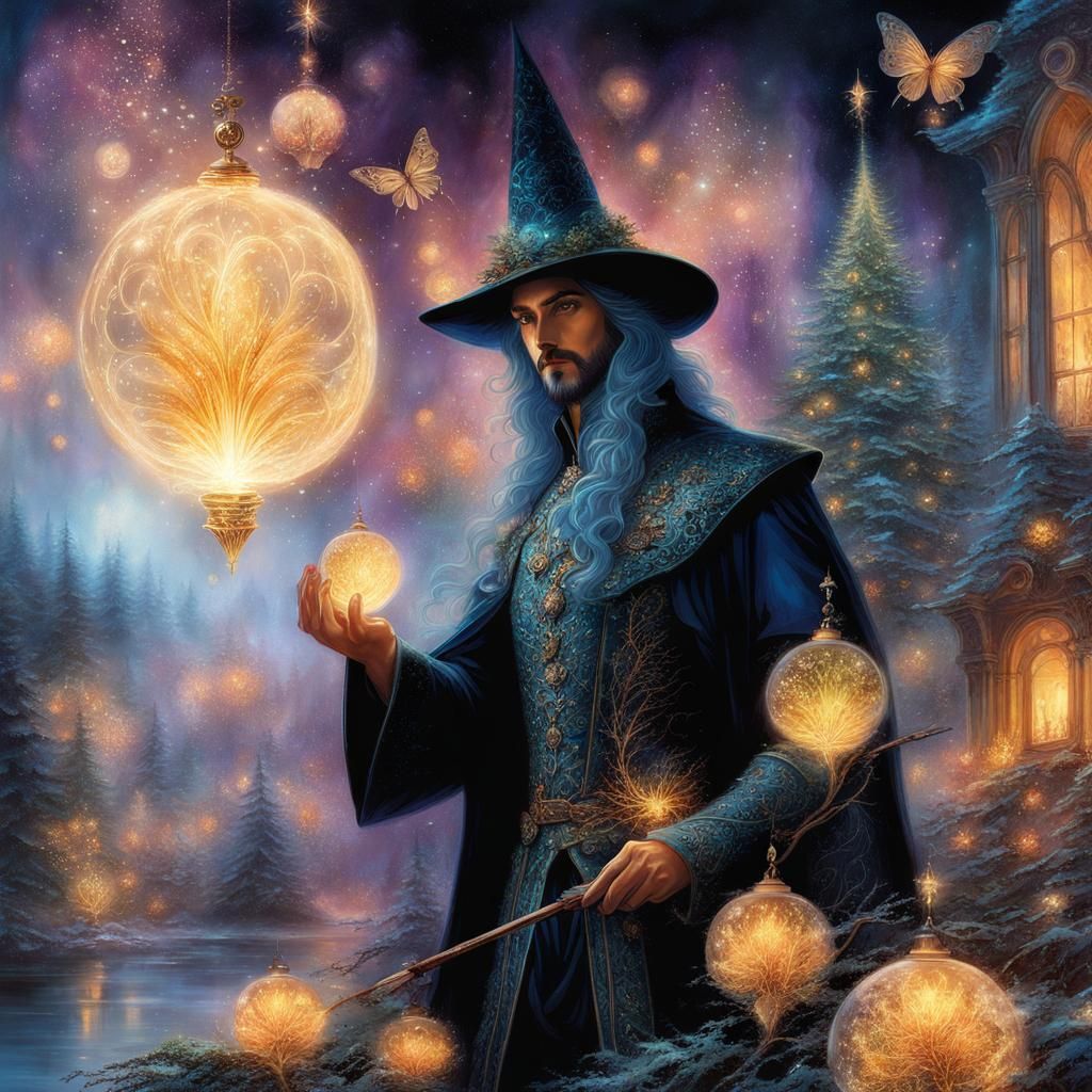 Christmas Sorcery Wizard - AI Generated Artwork - NightCafe Creator
