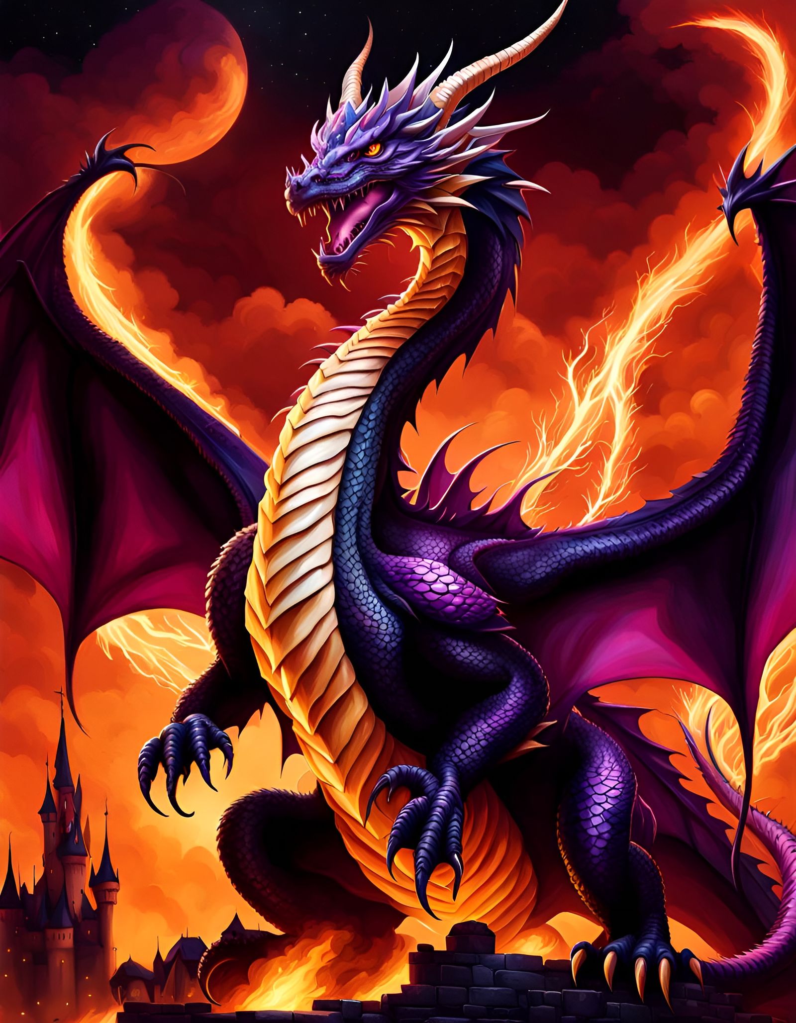 Halloween Blood Moon Dragon - AI Generated Artwork - NightCafe Creator