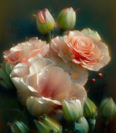 Rusty Roses 3 - AI Generated Artwork - NightCafe Creator