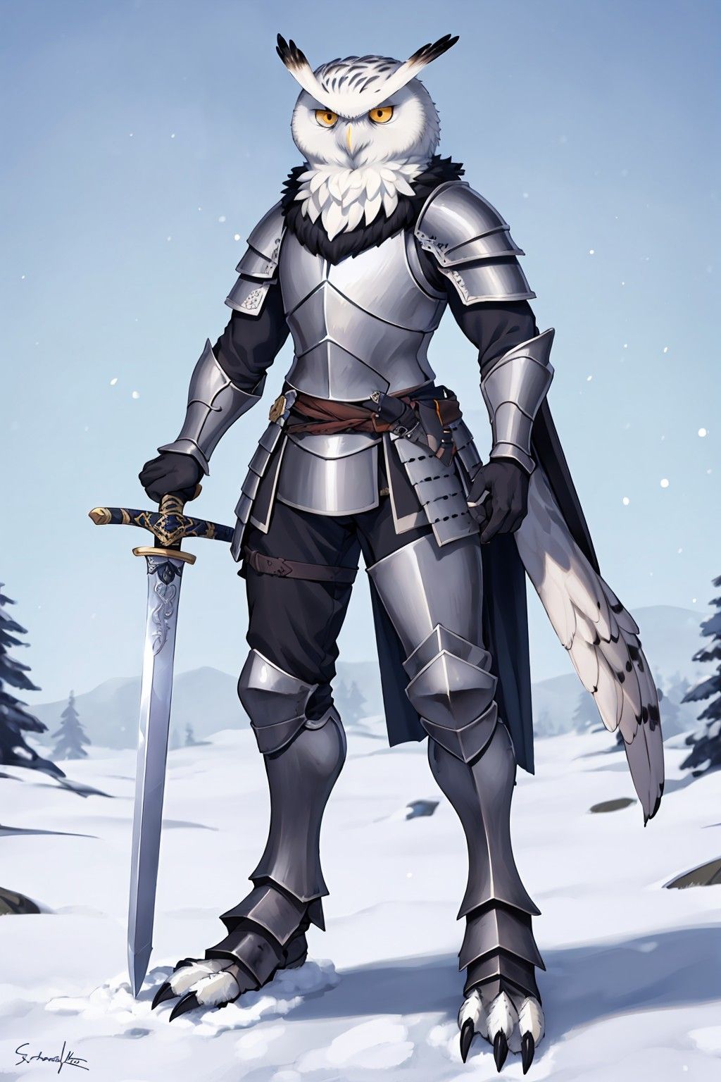 Winter Owl Knight - AI Generated Artwork - NightCafe Creator