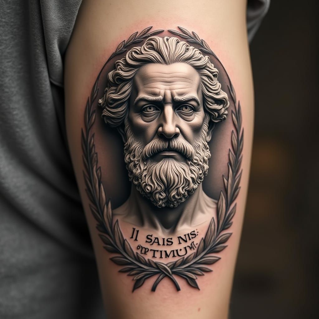 Ancient Greek-Style Tattoo Design of Diogenes of S... - AI Art