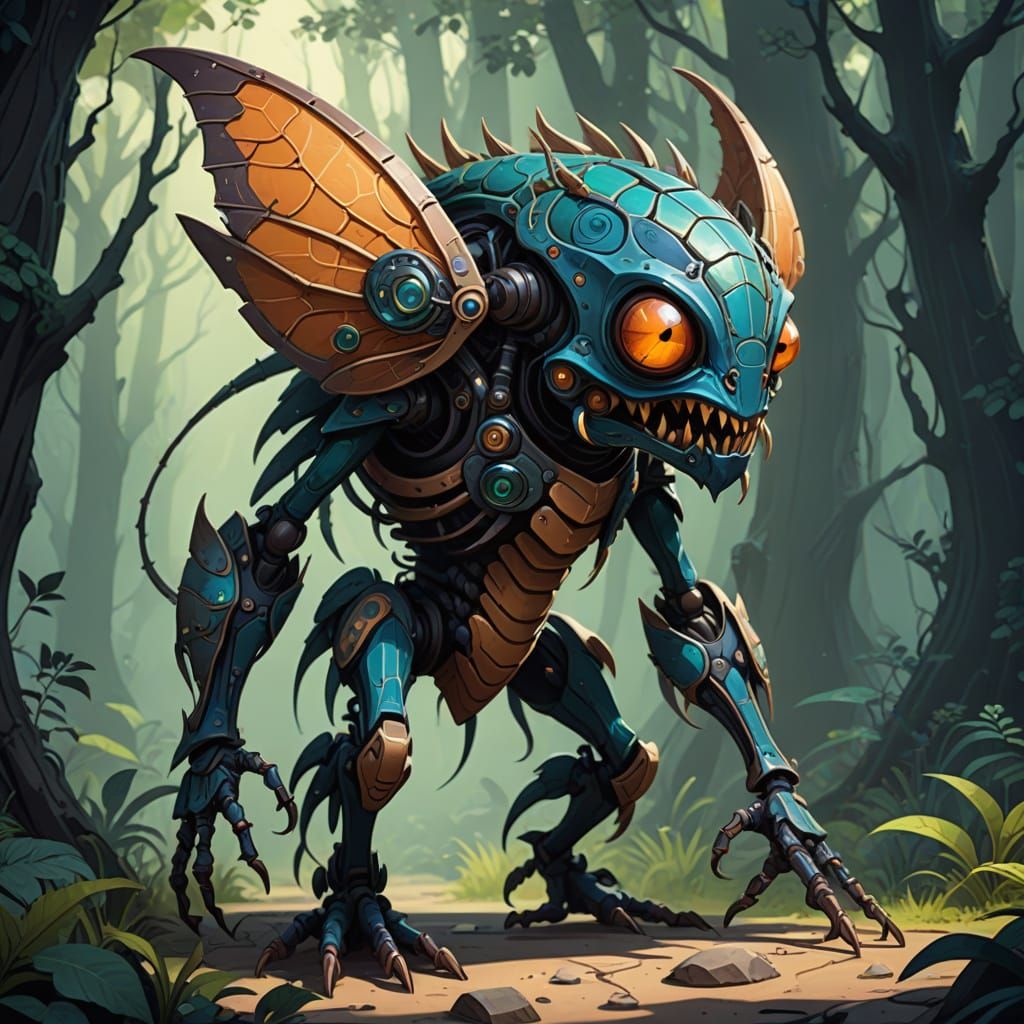 Stylized Insectoid Monster in Handcrafted Cartoon ... - AI Art