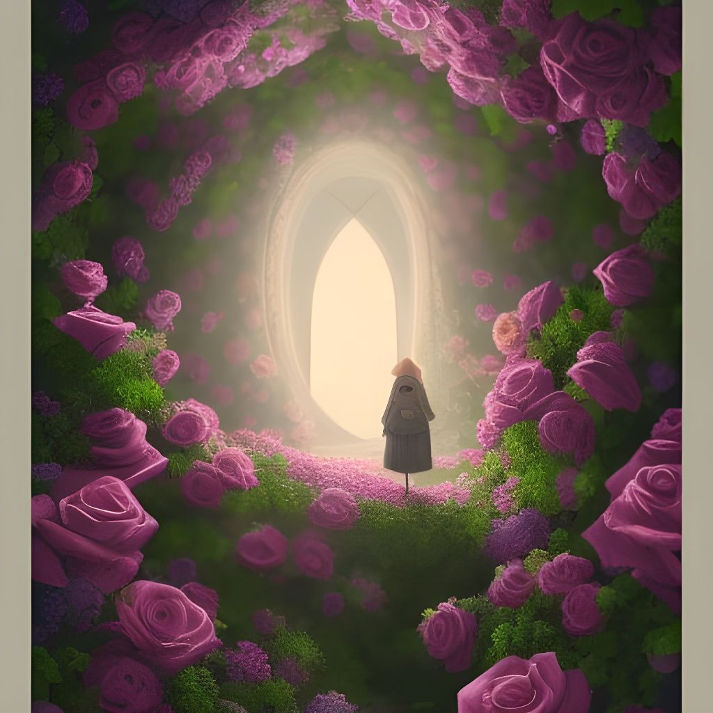 A victorian closet that is also a portal to a garden of roses - AI ...