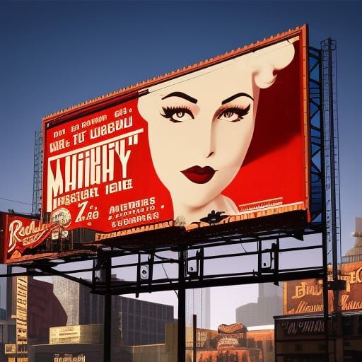 Vintage makeup billboard - AI Generated Artwork - NightCafe Creator