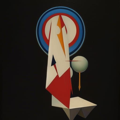 art deco painting of a demon juggling triangles - AI Generated Artwork ...