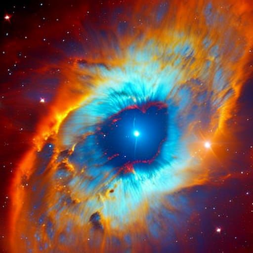 Eye of God helix nebula as seen by the James Webb Telescope in stunning detail. deep contrasting ...