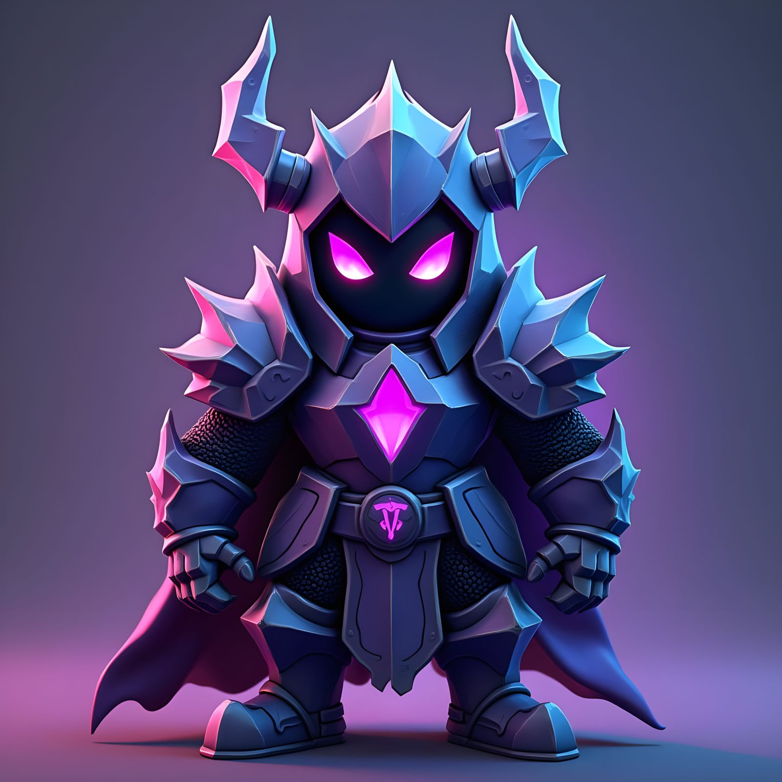 Menacing Knight in Stylized 3D Armor - AI Art