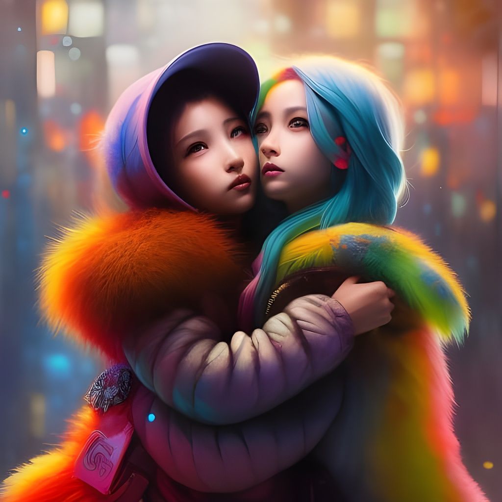 hugging - AI Generated Artwork - NightCafe Creator