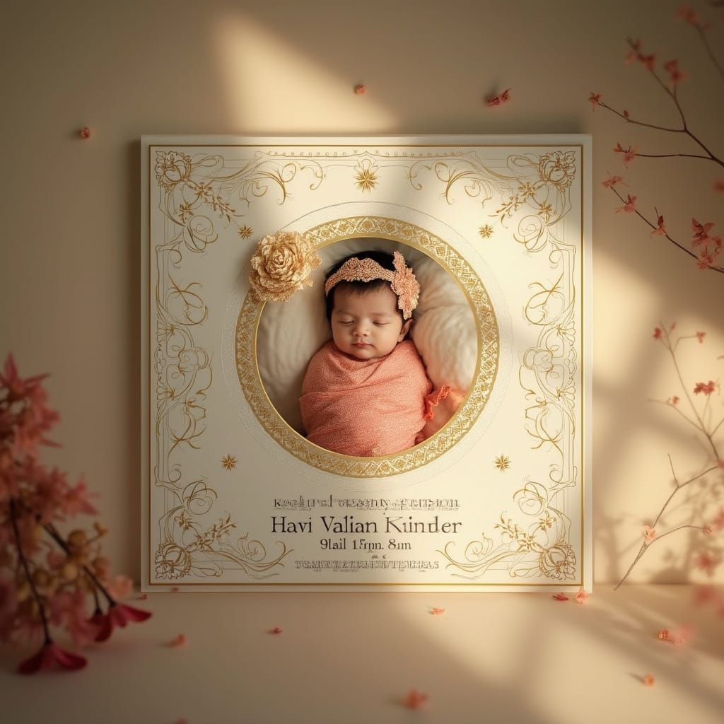 Tender Weaning Ceremony Invitation Card in Nepales... - AI Art