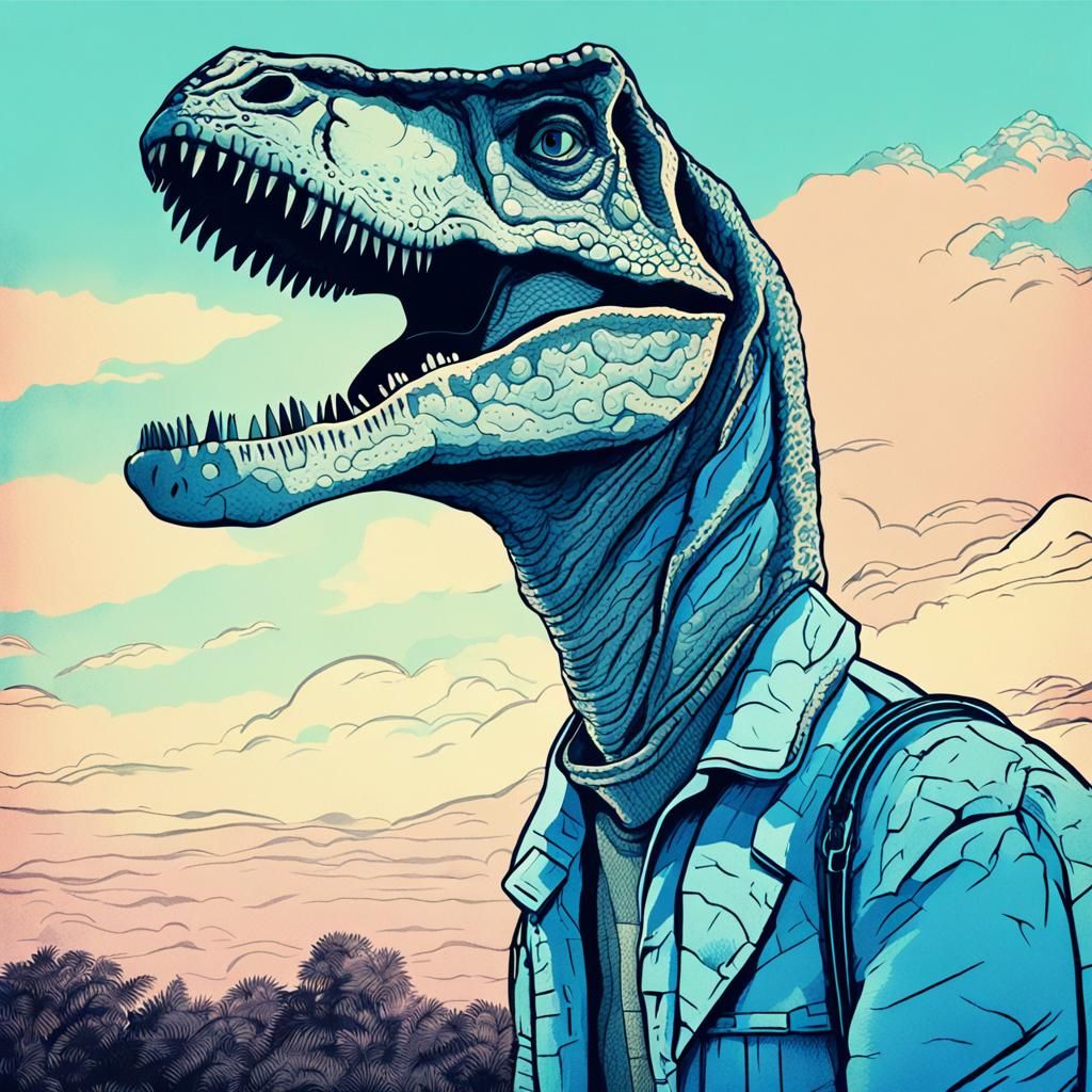 Dinosaur Man - AI Generated Artwork - NightCafe Creator