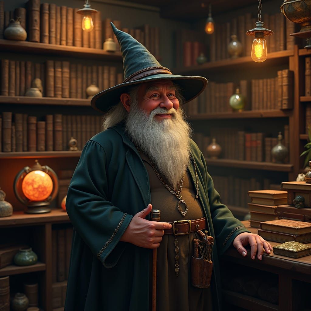 The friendly wizard - Enchanting Wizard's Study in Mystical ...