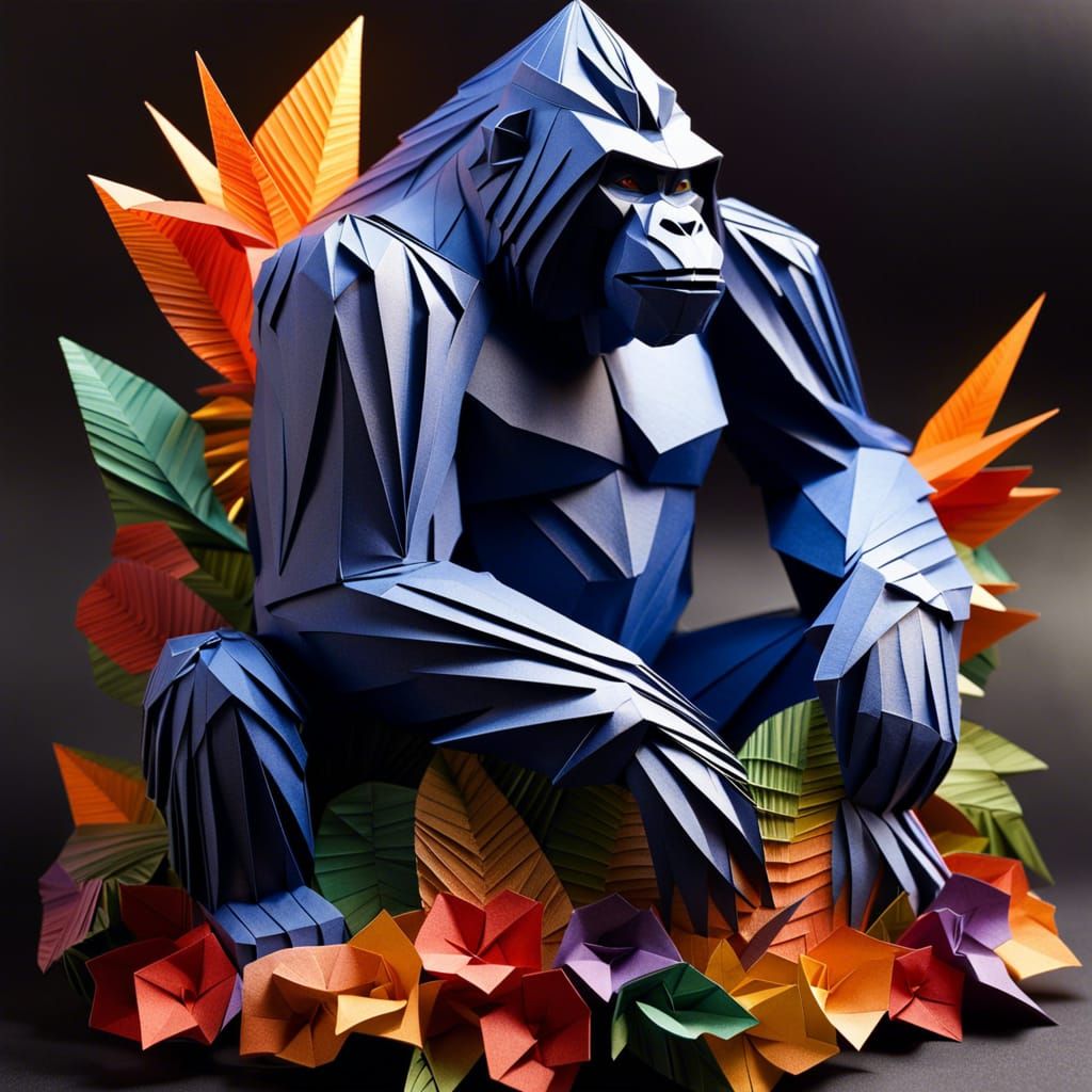 Origami Gorilla - AI Generated Artwork - NightCafe Creator