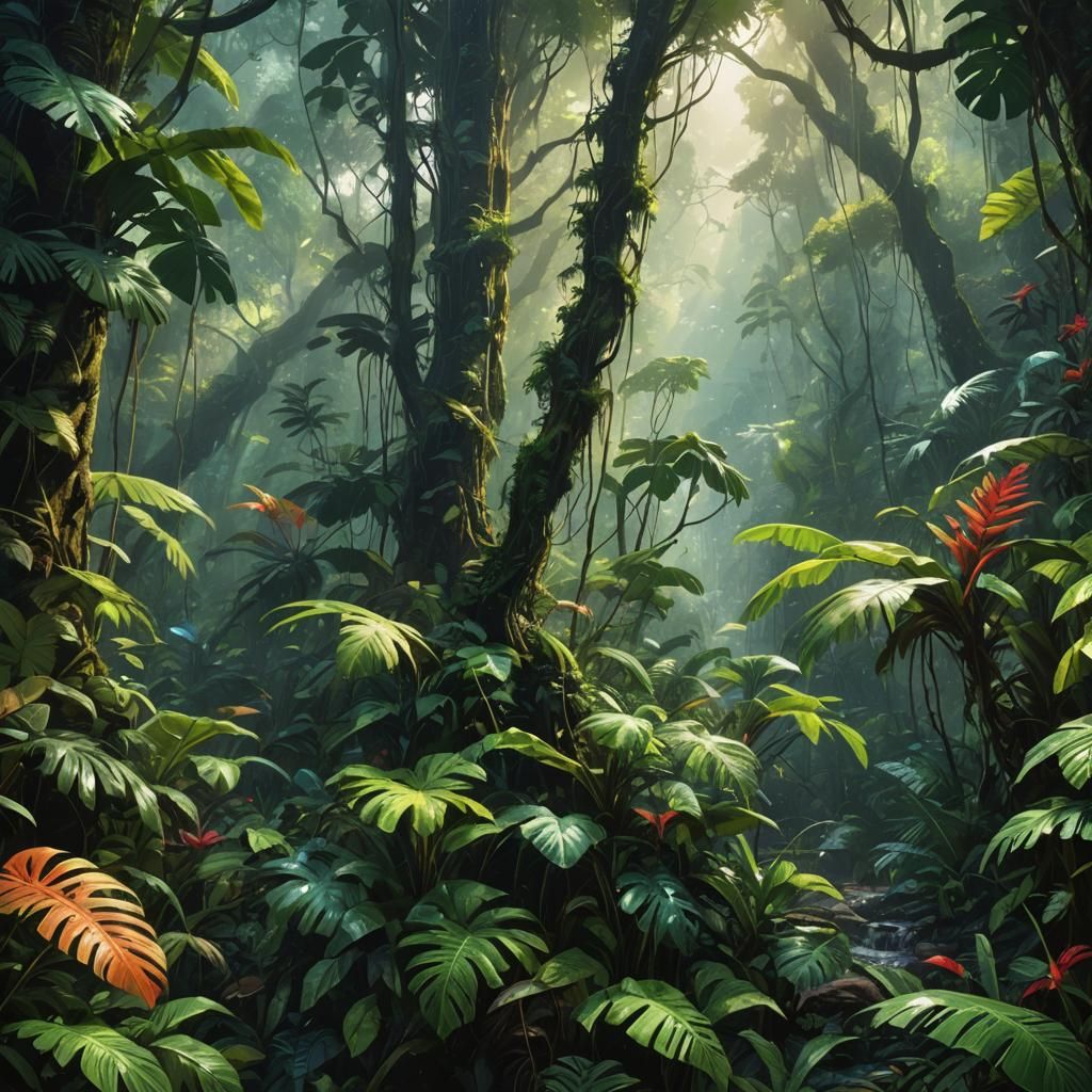 Rainforest - AI Generated Artwork - NightCafe Creator