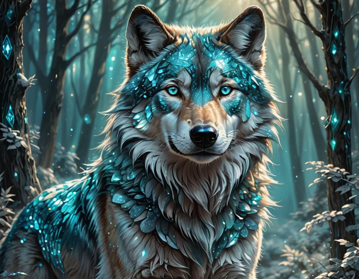 The shimmering holographic wolf - AI Generated Artwork - NightCafe Creator