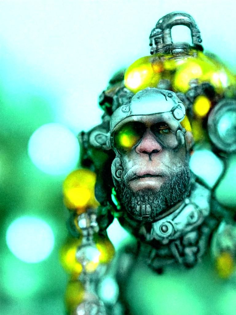 Cyborg Ape 3D CryEngine flickering light - AI Generated Artwork ...