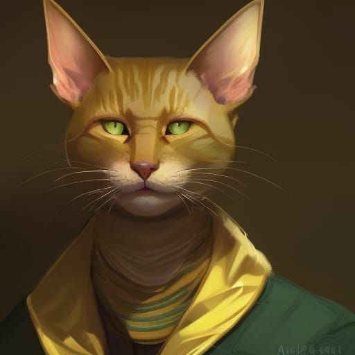 Cat folk fantasy rpg male character portrait - AI Generated Artwork ...
