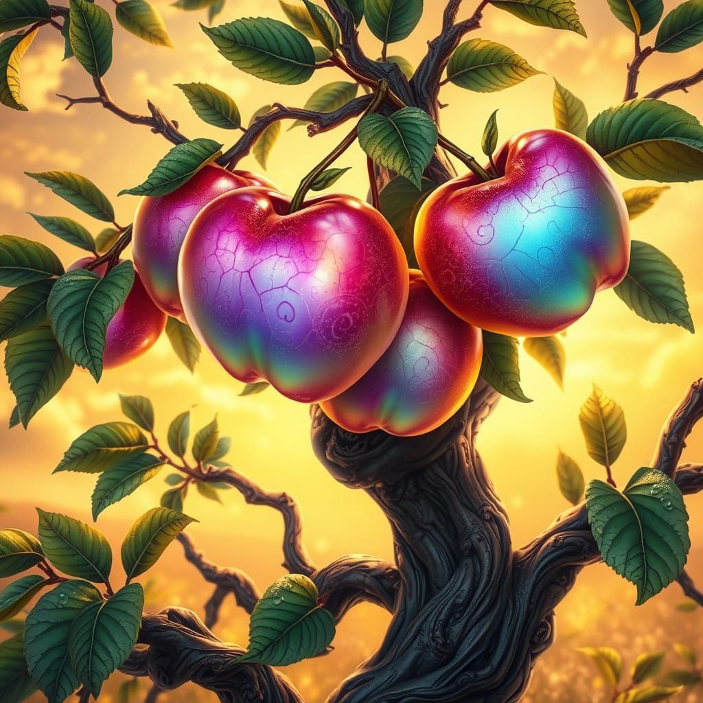 Fruit of the Tree of Knowledge - Whimsical Futuristic Apples...