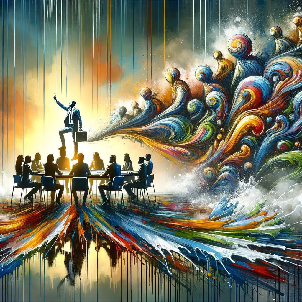 Leadership and Teamwork in Vibrant Graffiti Art - AI Art