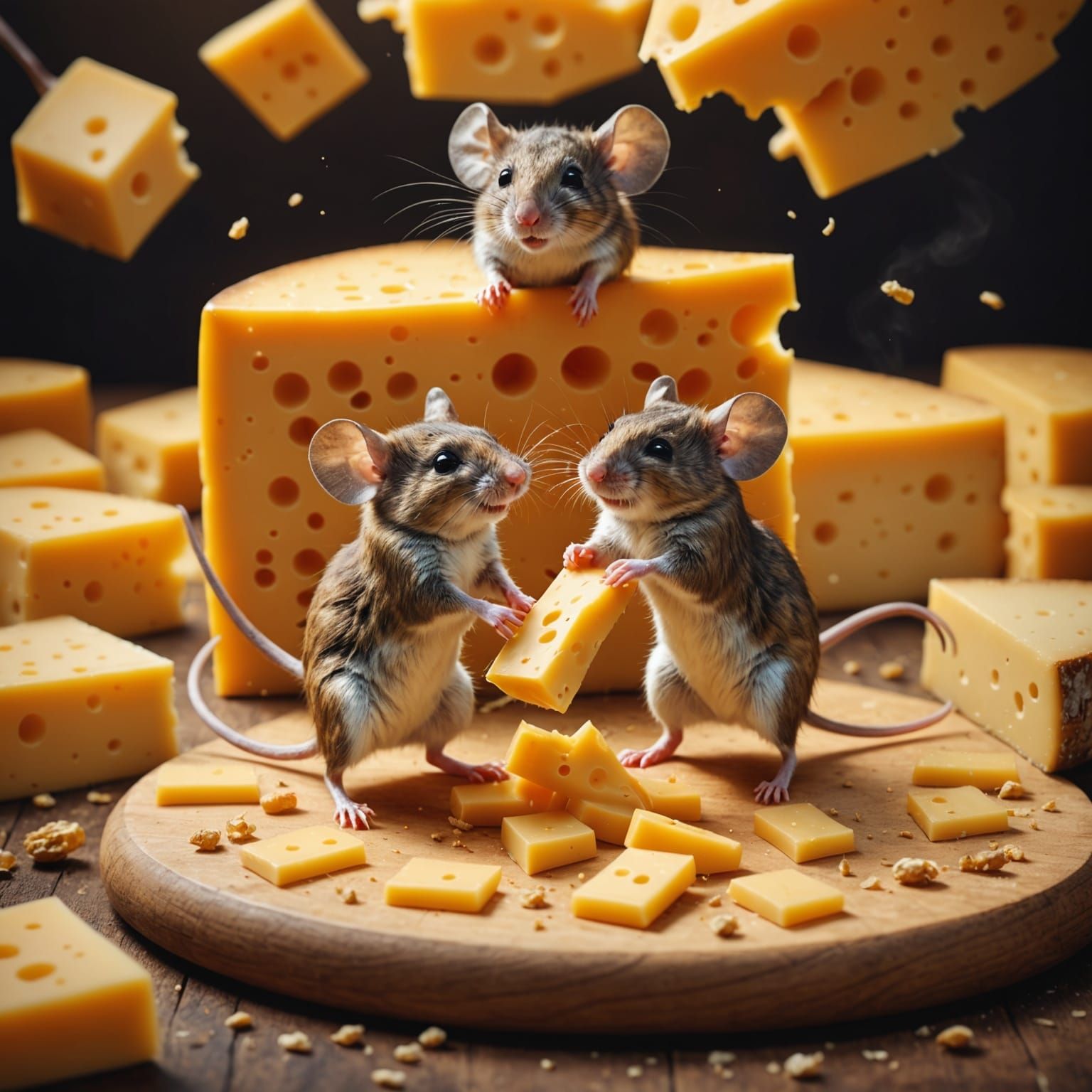 Mouse and cheese - Mice Dance Amidst Whimsical Cheese Deligh...