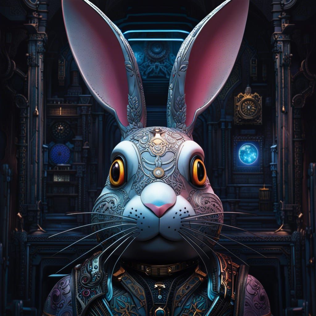 Droidpunk Bunny Rabbit - AI Generated Artwork - NightCafe Creator