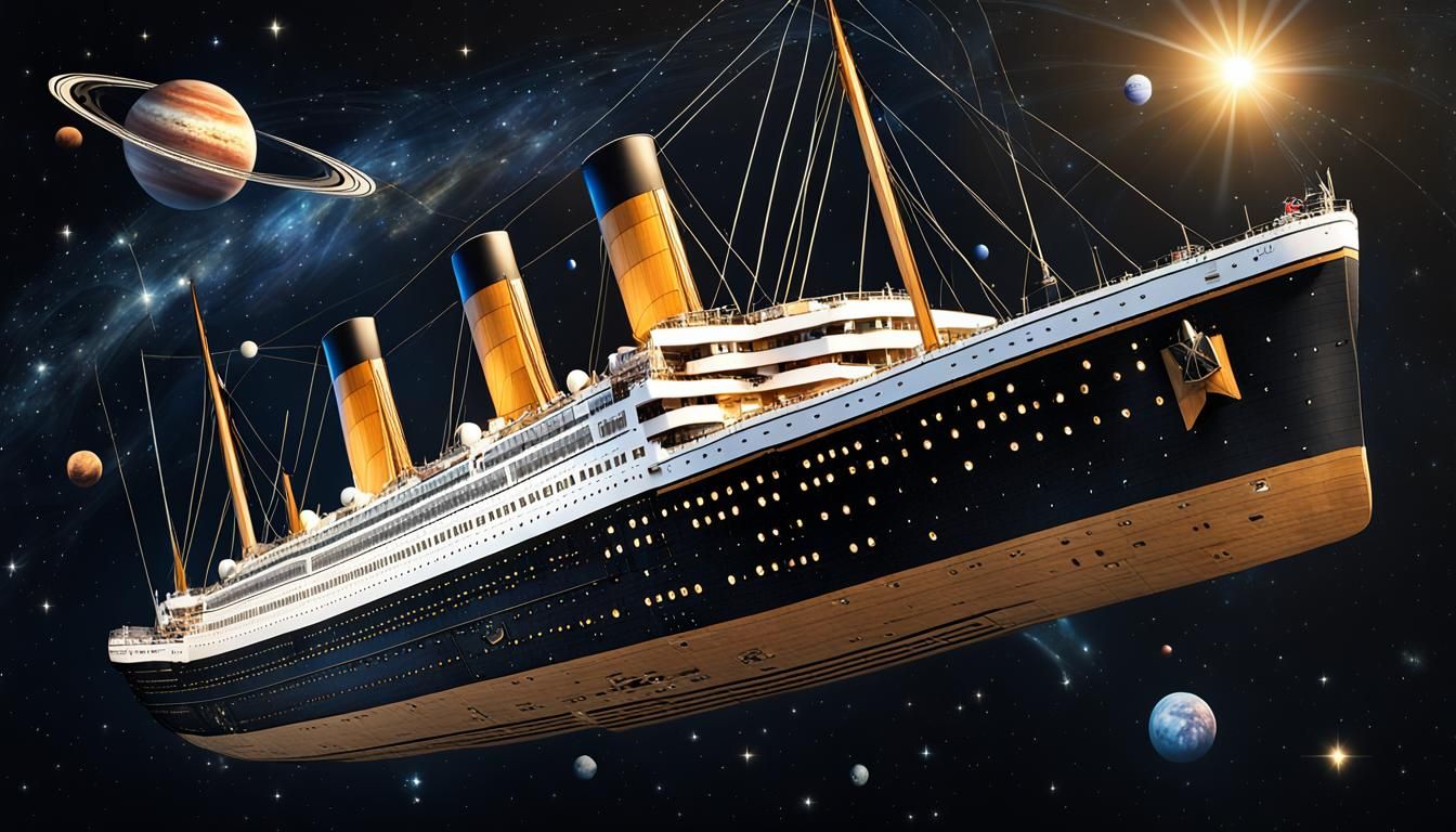The Titanic: Unsinkable in Outer Space! - AI Generated Artwork - NightCafe Creator
