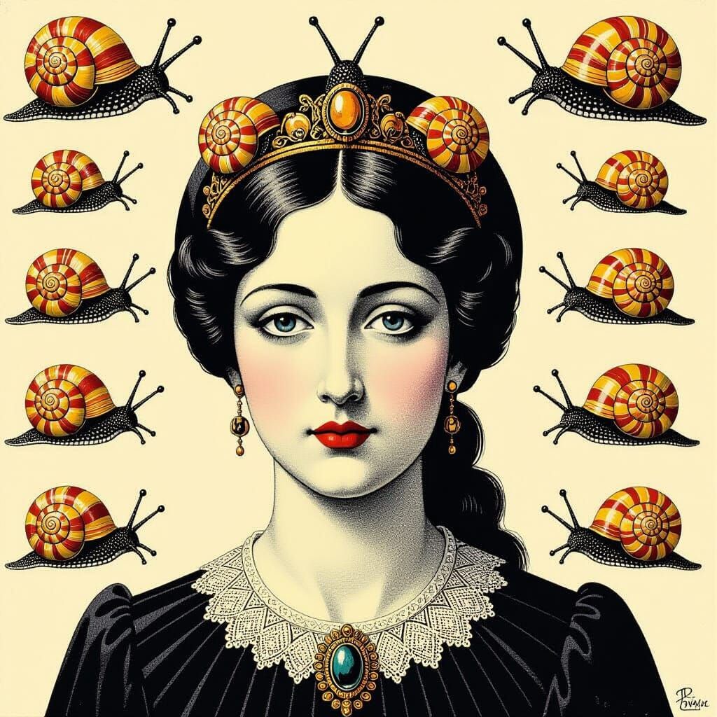 Snails - Alien Snails in Art Deco Style