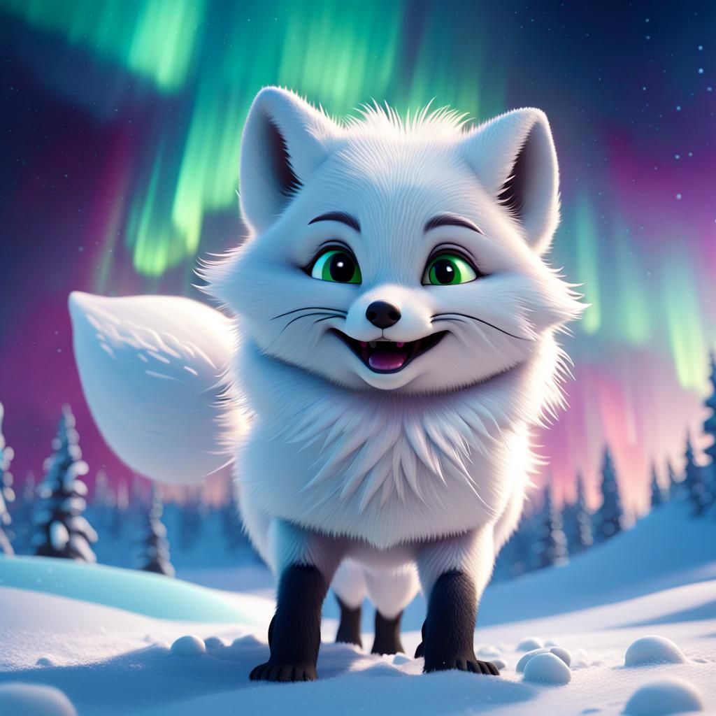 floof arctic fox - AI Generated Artwork - NightCafe Creator