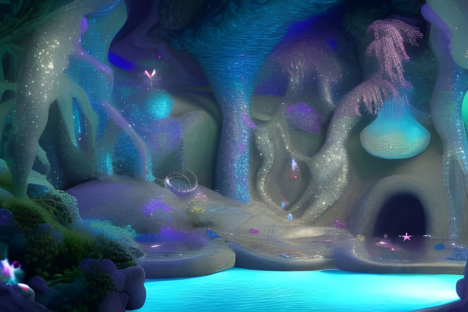 Secret Mermaid Caves - AI Generated Artwork - NightCafe Creator