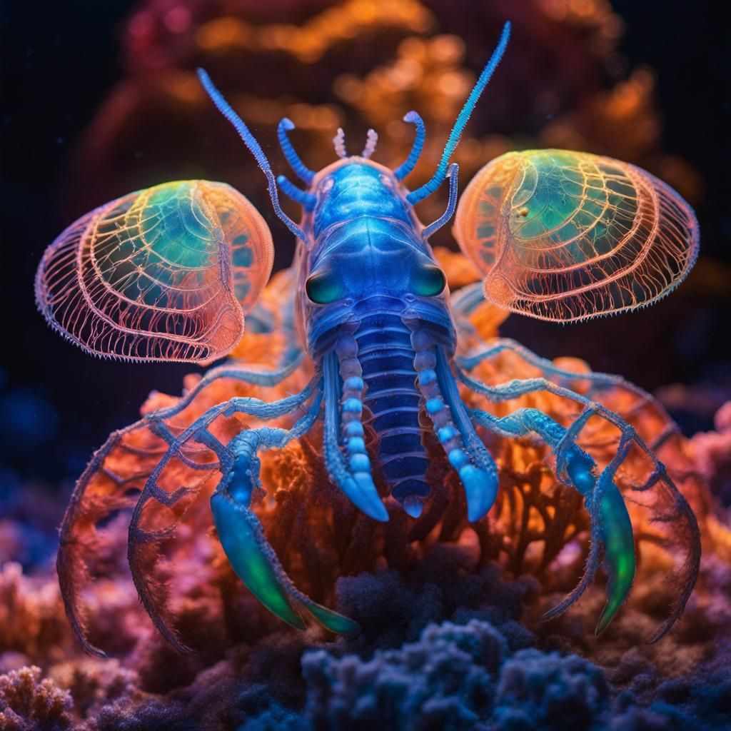 Polychromatic alien Shrimp - AI Generated Artwork - NightCafe Creator