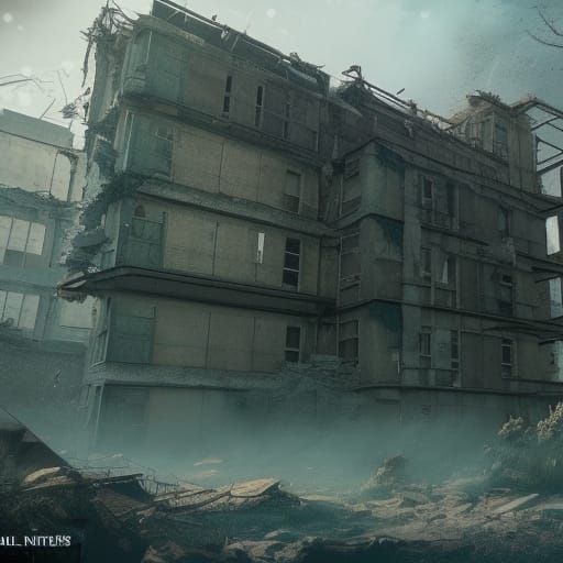 Post apocalyptic boarding school falling apart - AI Generated Artwork ...