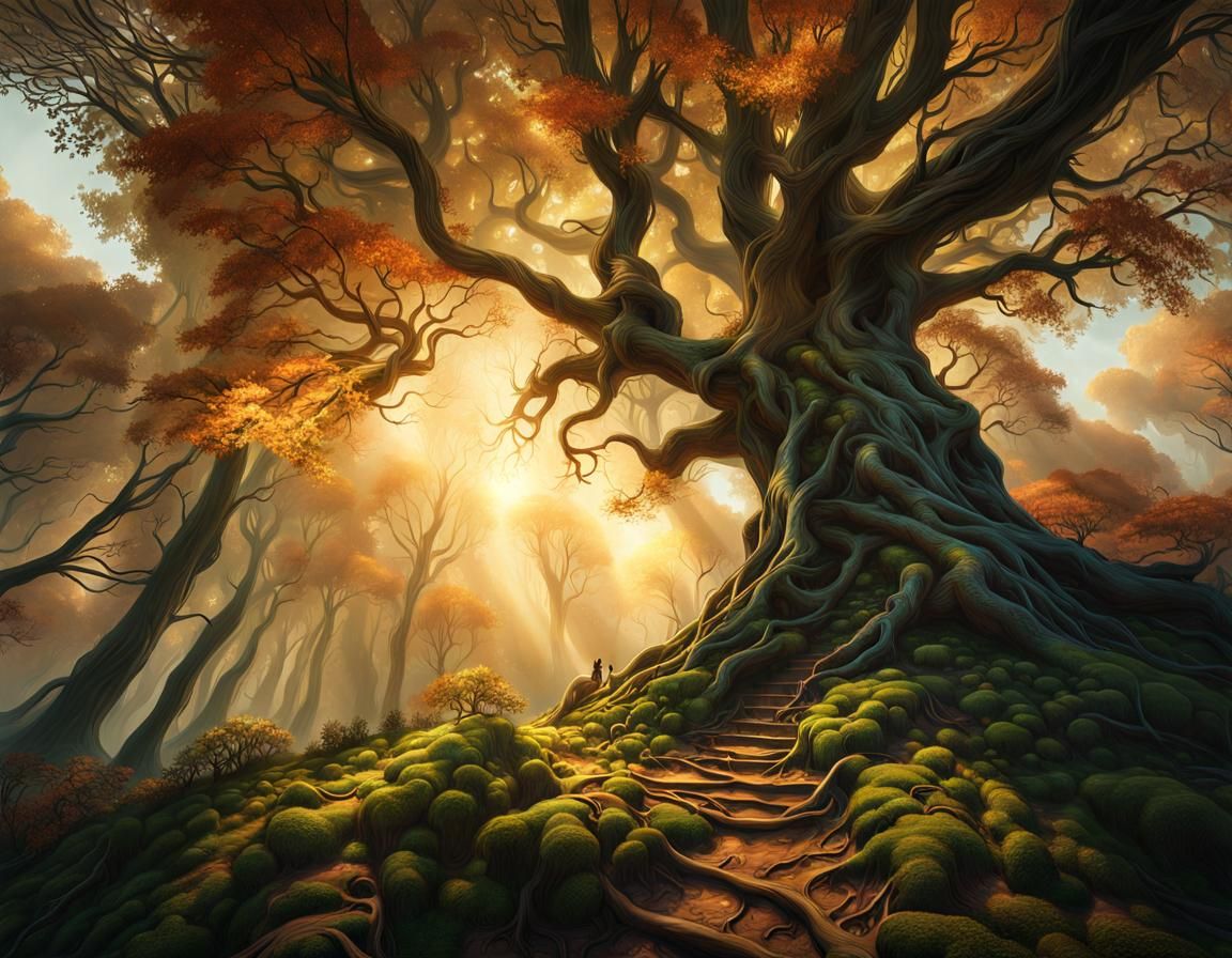 Gnarly Old Tree - AI Generated Artwork - NightCafe Creator