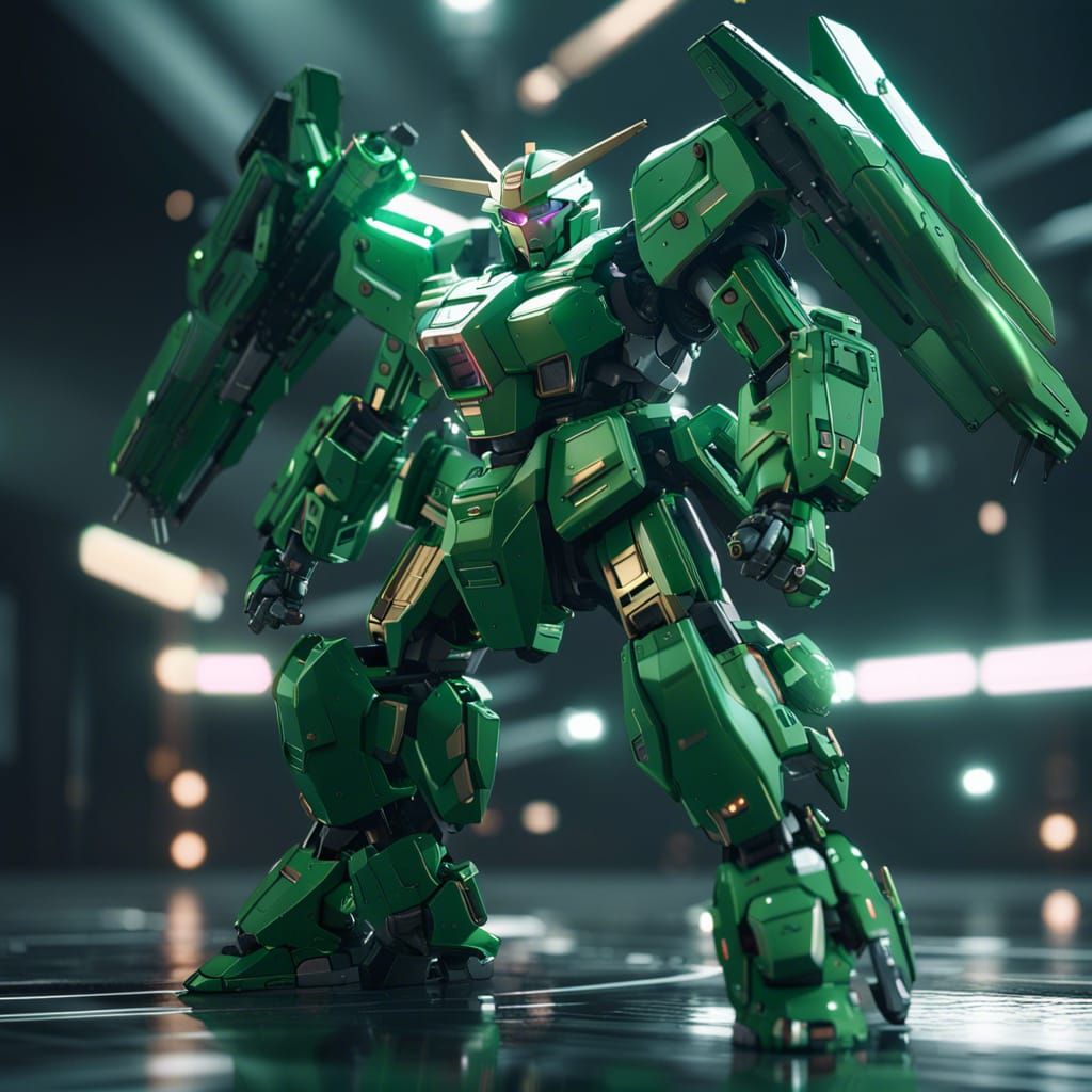 Green Gundam - AI Generated Artwork - NightCafe Creator
