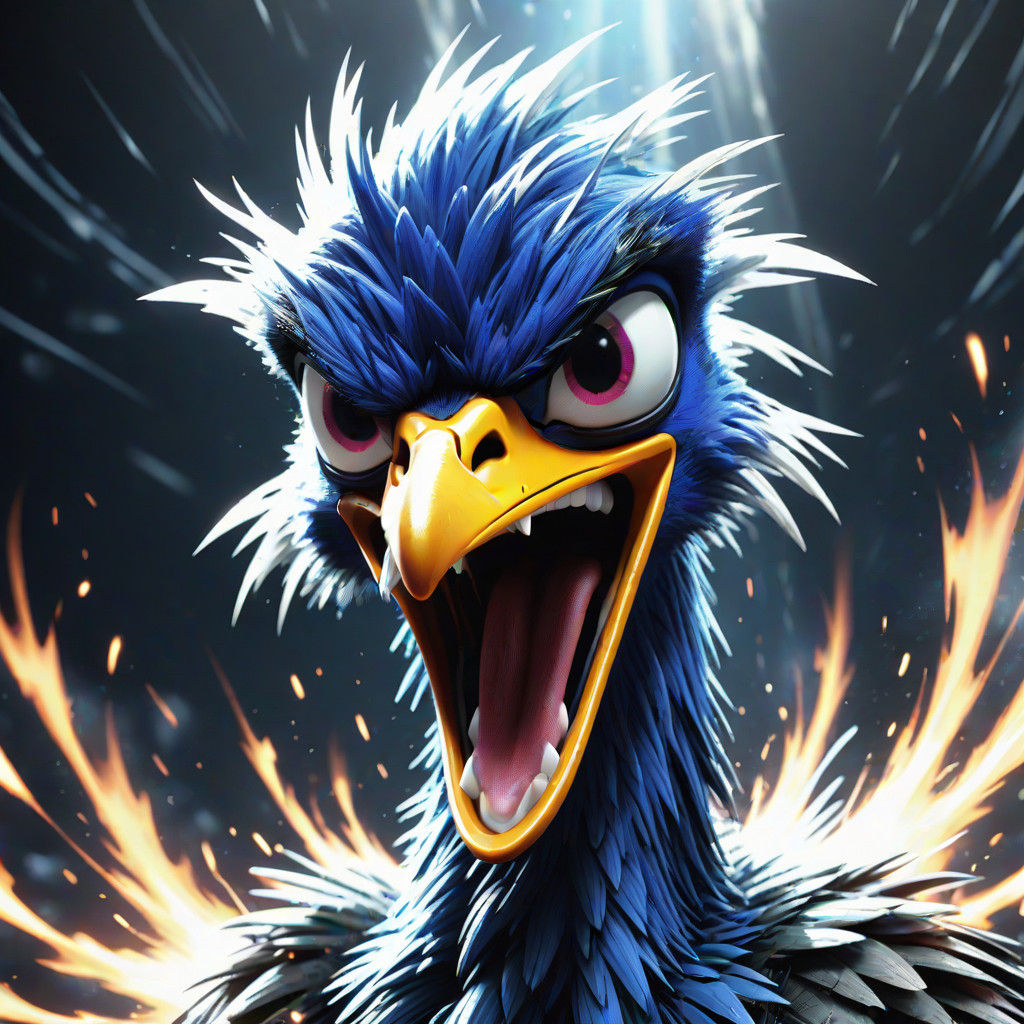 Supersonic Emu - Surreal Emu Unleashes Sonic Fury in Dynamic...