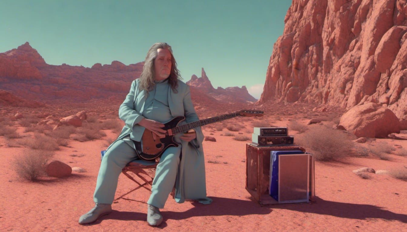 Cinematic fantasy landscape guitar detailed fantastical futuristic ...