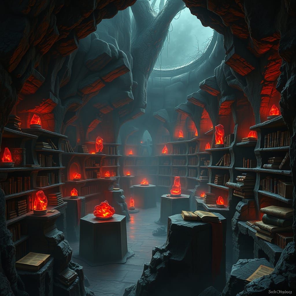 Dark Sith Library Hidden in Jungle Depths - AI Art