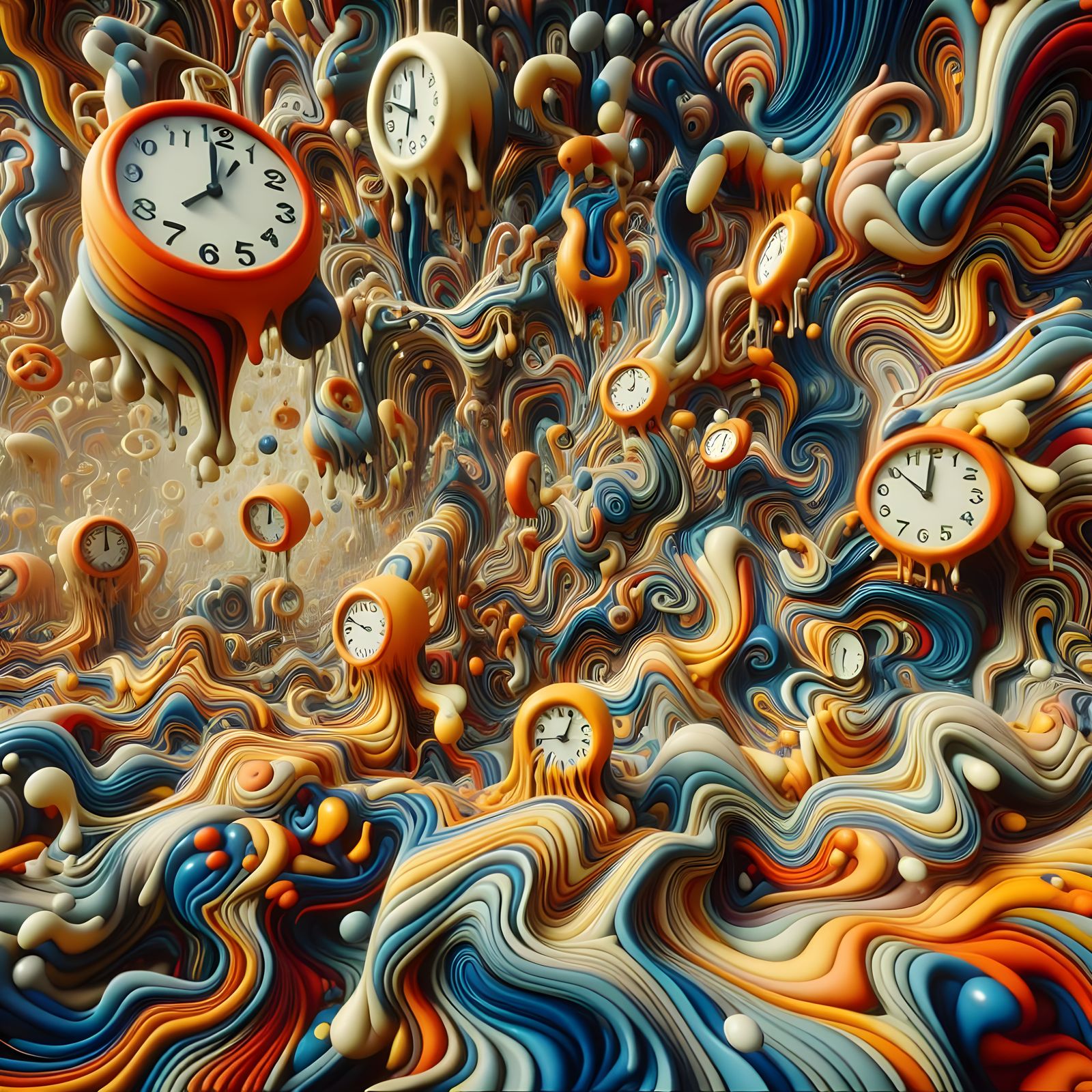 melting clocks - AI Generated Artwork - NightCafe Creator