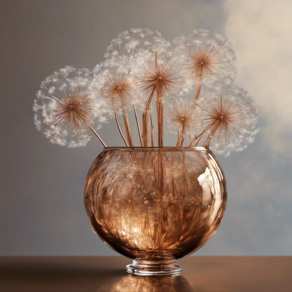Glass Dandelion Bouquet - AI Generated Artwork - NightCafe Creator