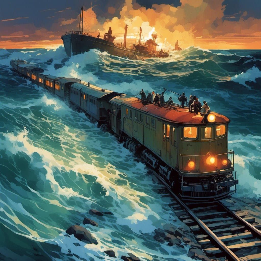 Fishing Train - AI Generated Artwork - NightCafe Creator